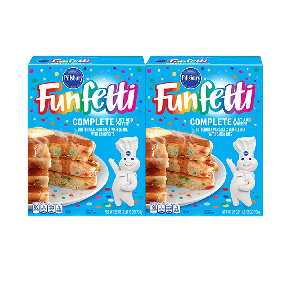Pillsbury Funfetti Buttermilk Pancake & Waffle Mix with Candy Bits, 28 ...