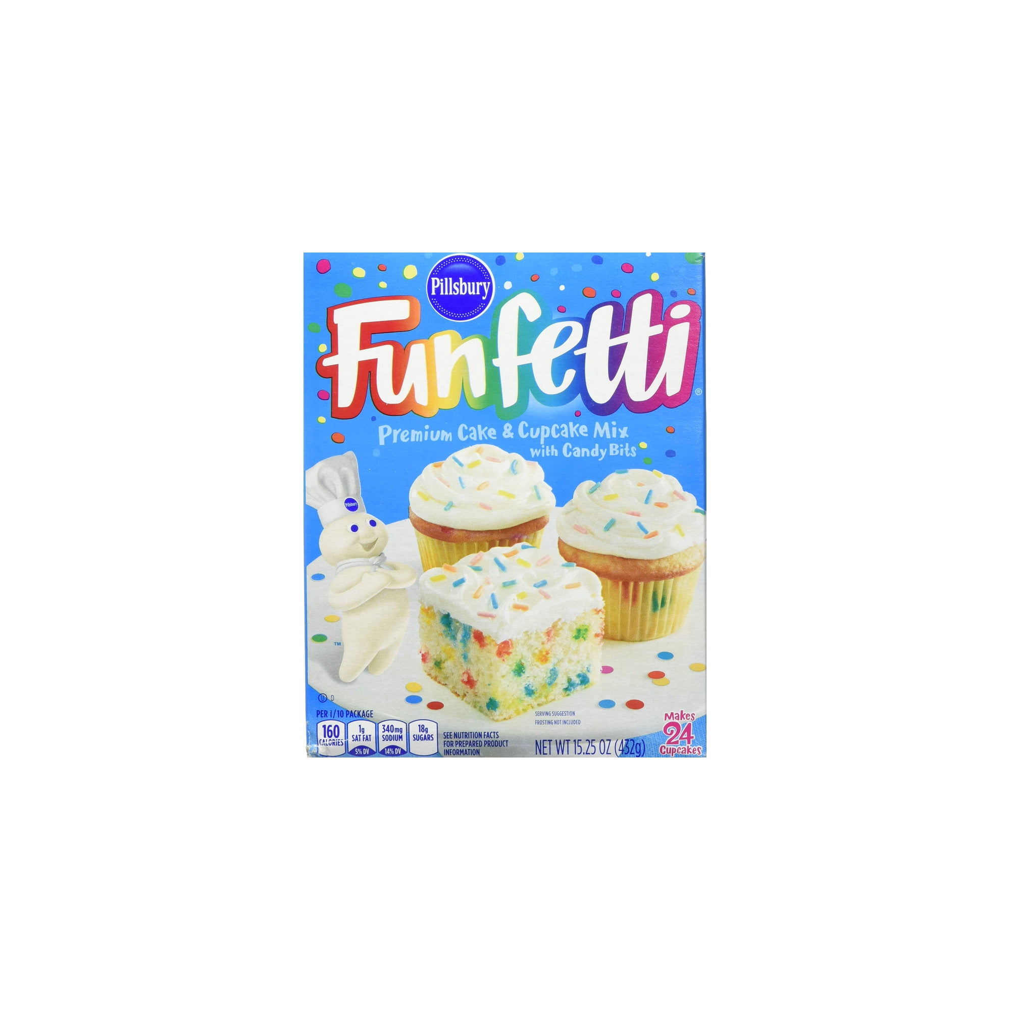 Pillsbury Funfetti Cake & Cupcake Mix with Candy Bits 15.25 oz (Pack of ...