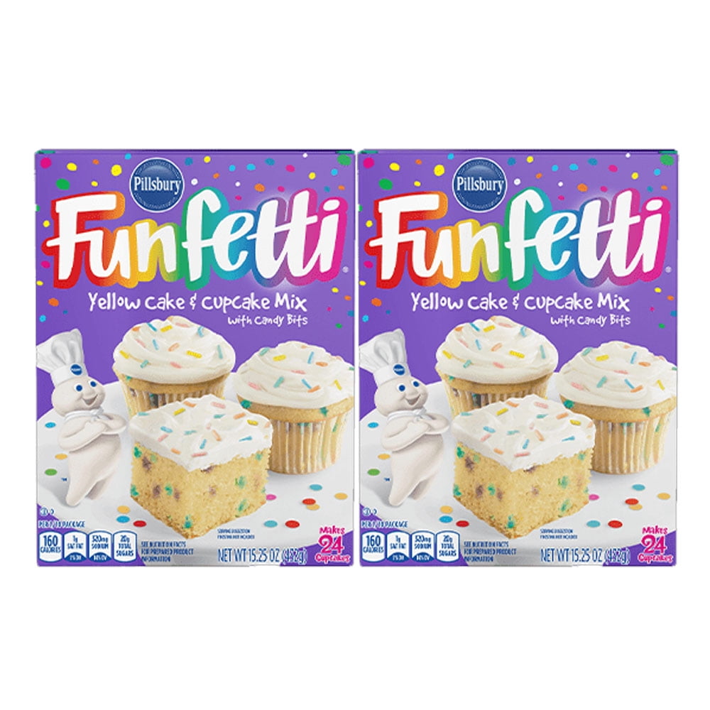 Pillsbury Funfetti Cake Mix, 15.25 oz - Palatize Pack of 2 - Walmart.com