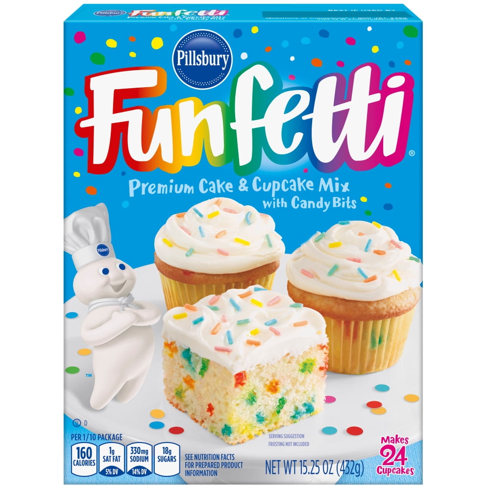 Pillsbury Funfetti Cake Mix with Candy Bits, 15.25 Oz Box, 15.25 oz ...