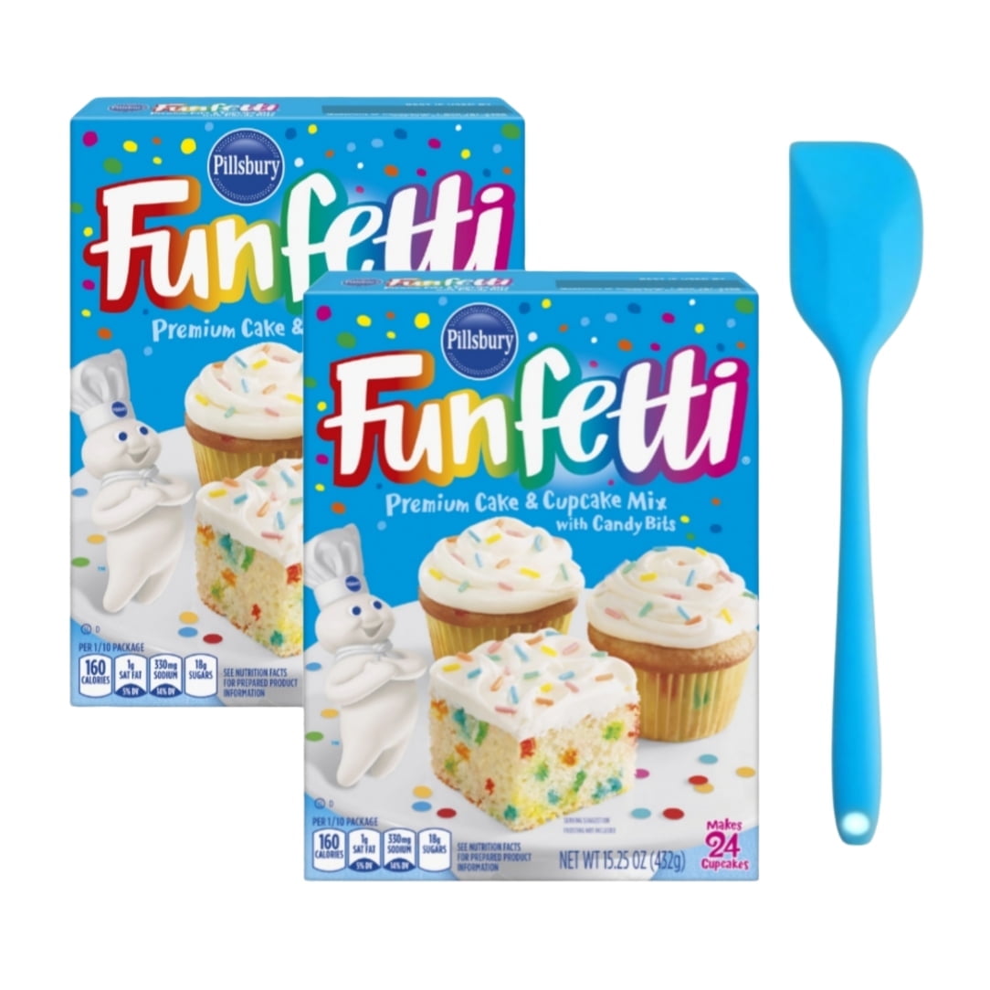 Pillsbury Funfetti Cake Mix with Candy Bits, 15.25 oz Box (2 pack ...