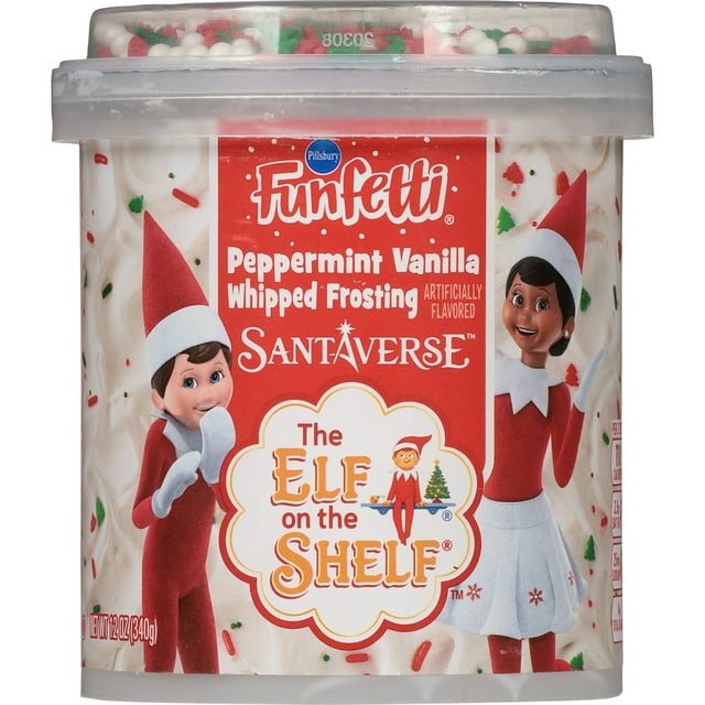 Pillsbury Funfetti Elf on the Shelf Peppermint Vanilla Whipped Frosting ...