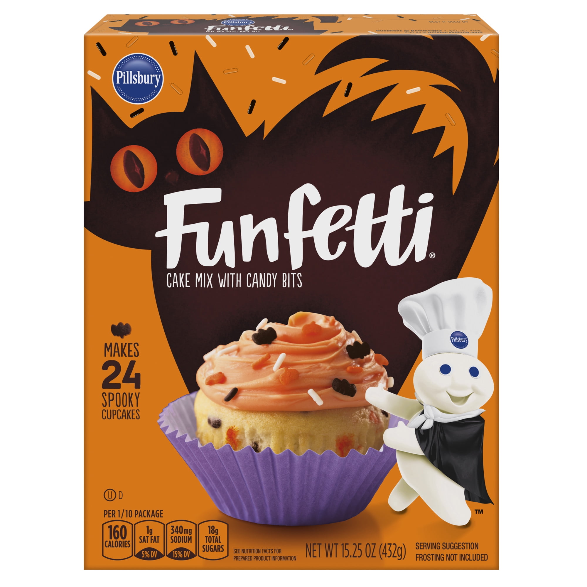 Pillsbury Funfetti Halloween Baking Mix, Cupcake & Cake Confetti with ...