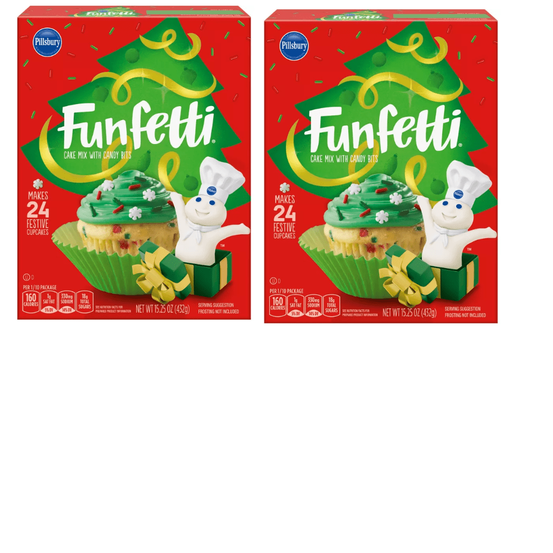 Pillsbury Funfetti Holiday Cake Mix with Candy Bits - 15.25oz pack of 2 ...
