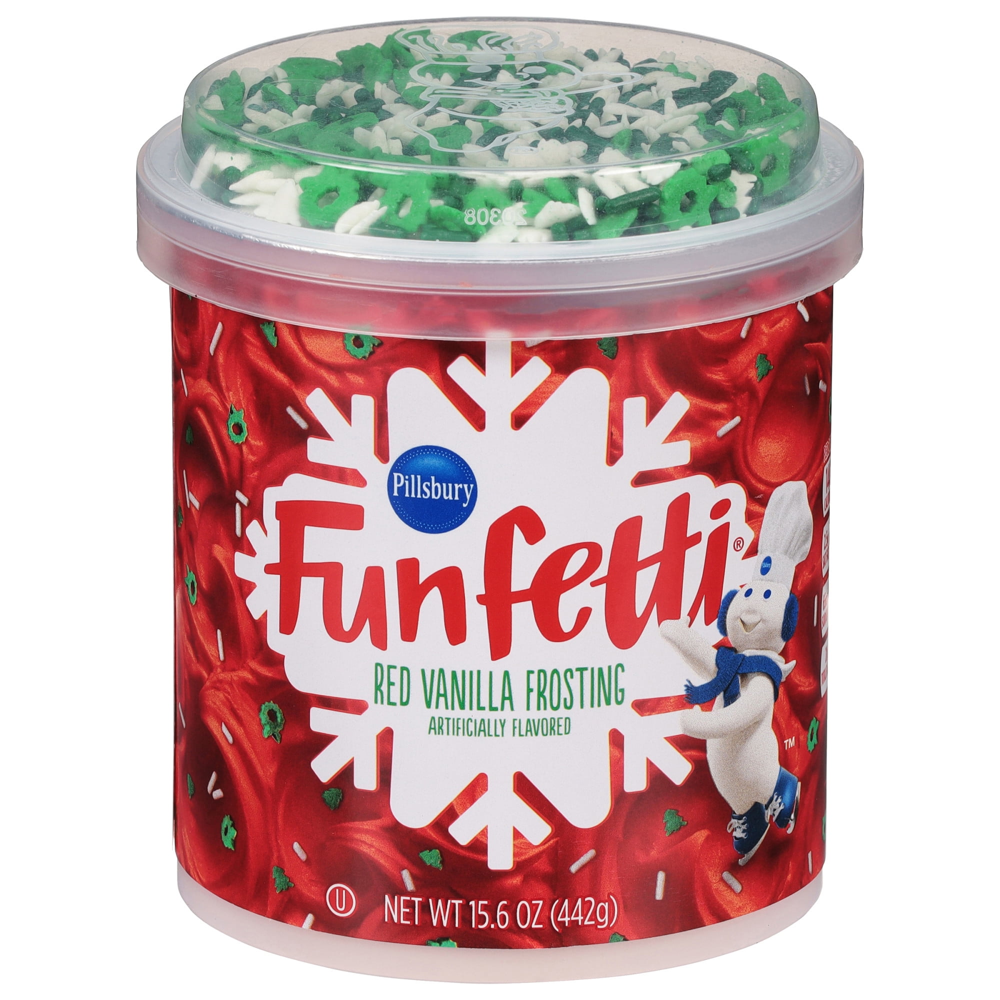 Pillsbury Funfetti Holiday Red Vanilla Frosting, 15.6 Oz Tub - Walmart.com