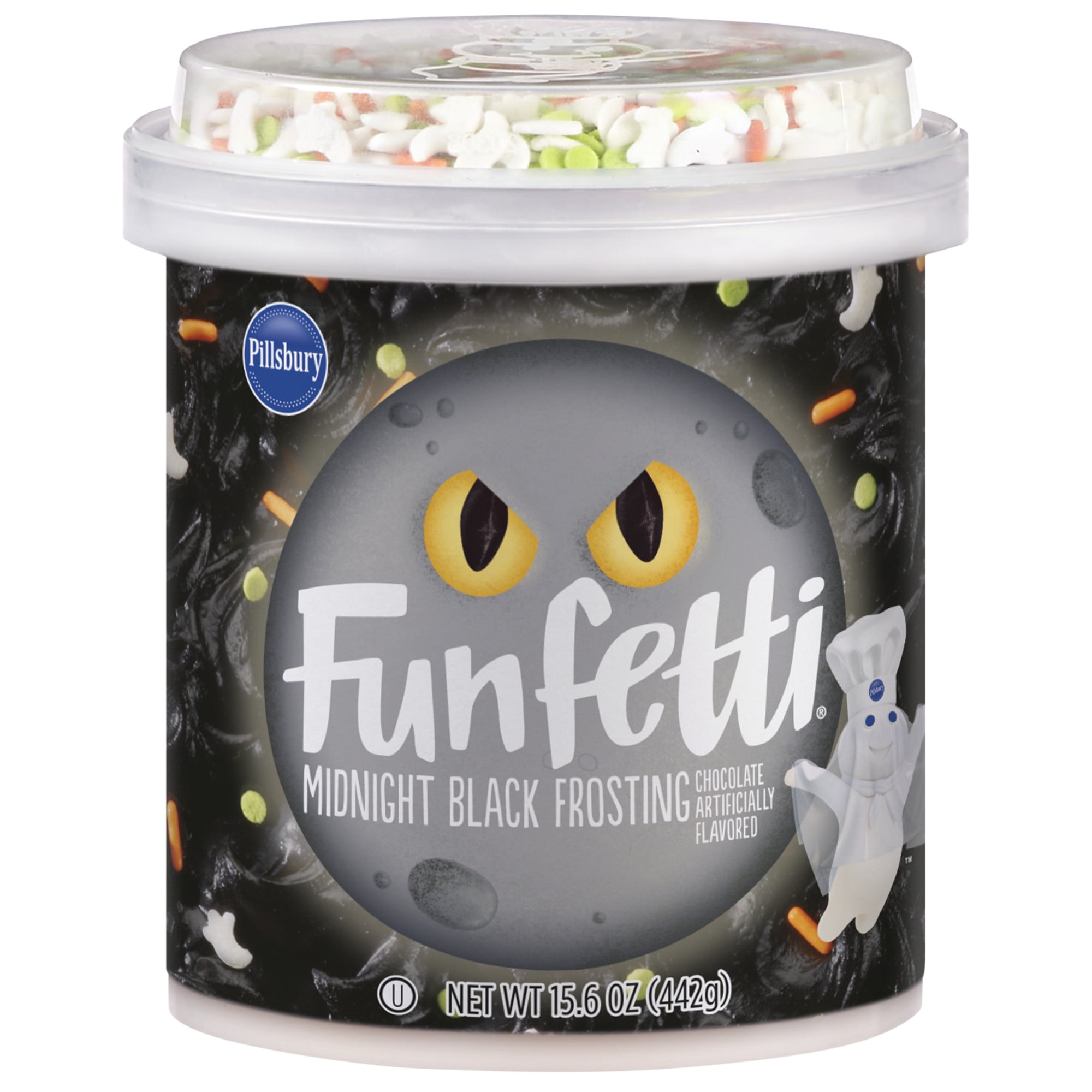 Pillsbury Funfetti Midnight Black Chocolate Frosting, 15.6 Oz Tub ...