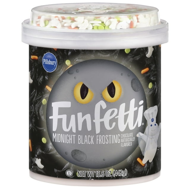 Pillsbury Funfetti Midnight Black Chocolate Frosting, 15.6 Oz Tub ...