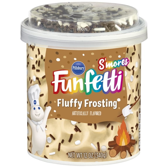 Pillsbury Funfetti S'mores Fluffy Graham Flavored Frosting, 12 Oz Tub ...