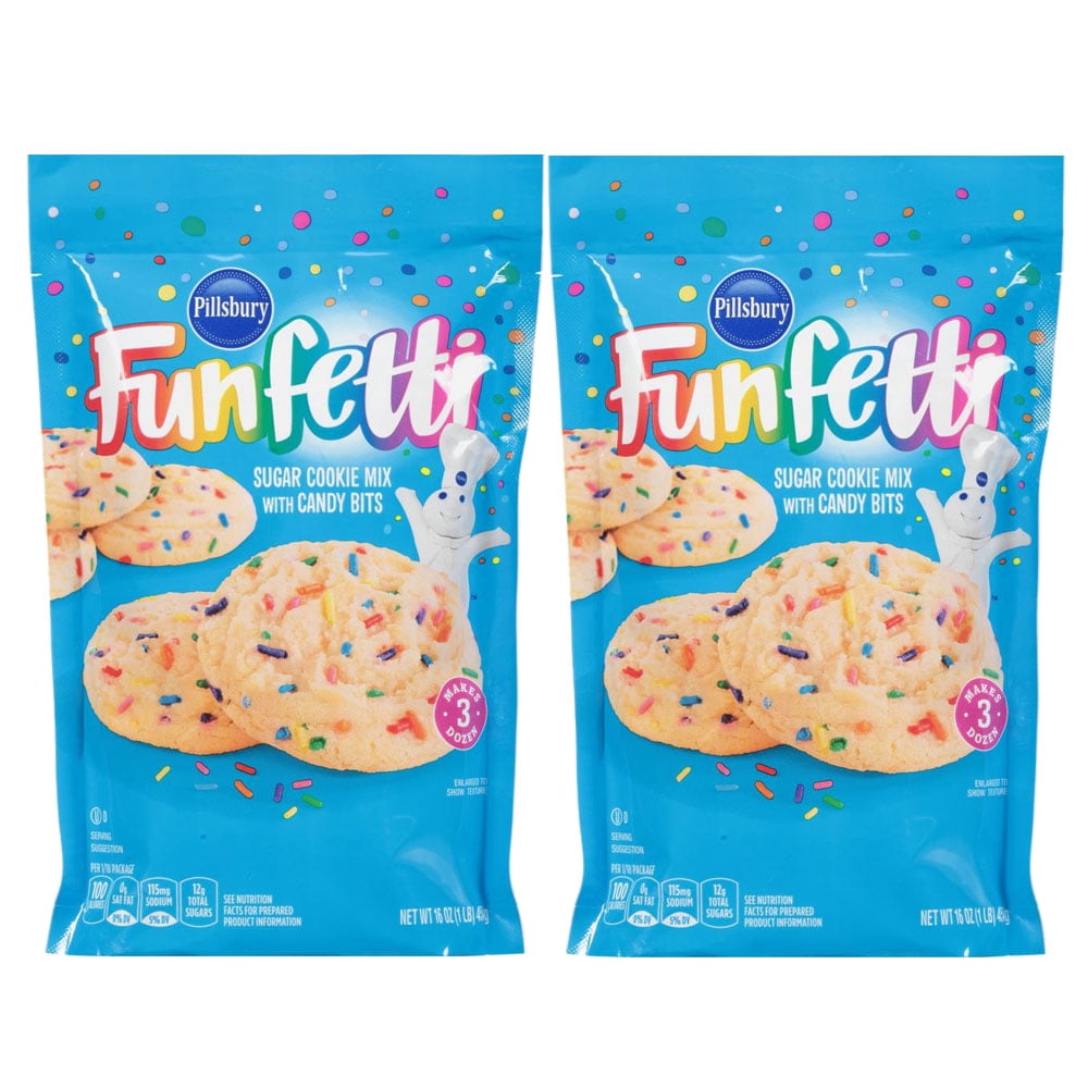 Pillsbury Funfetti Sugar Cookie Mix, 16 oz - Palatize Pack of 2 ...