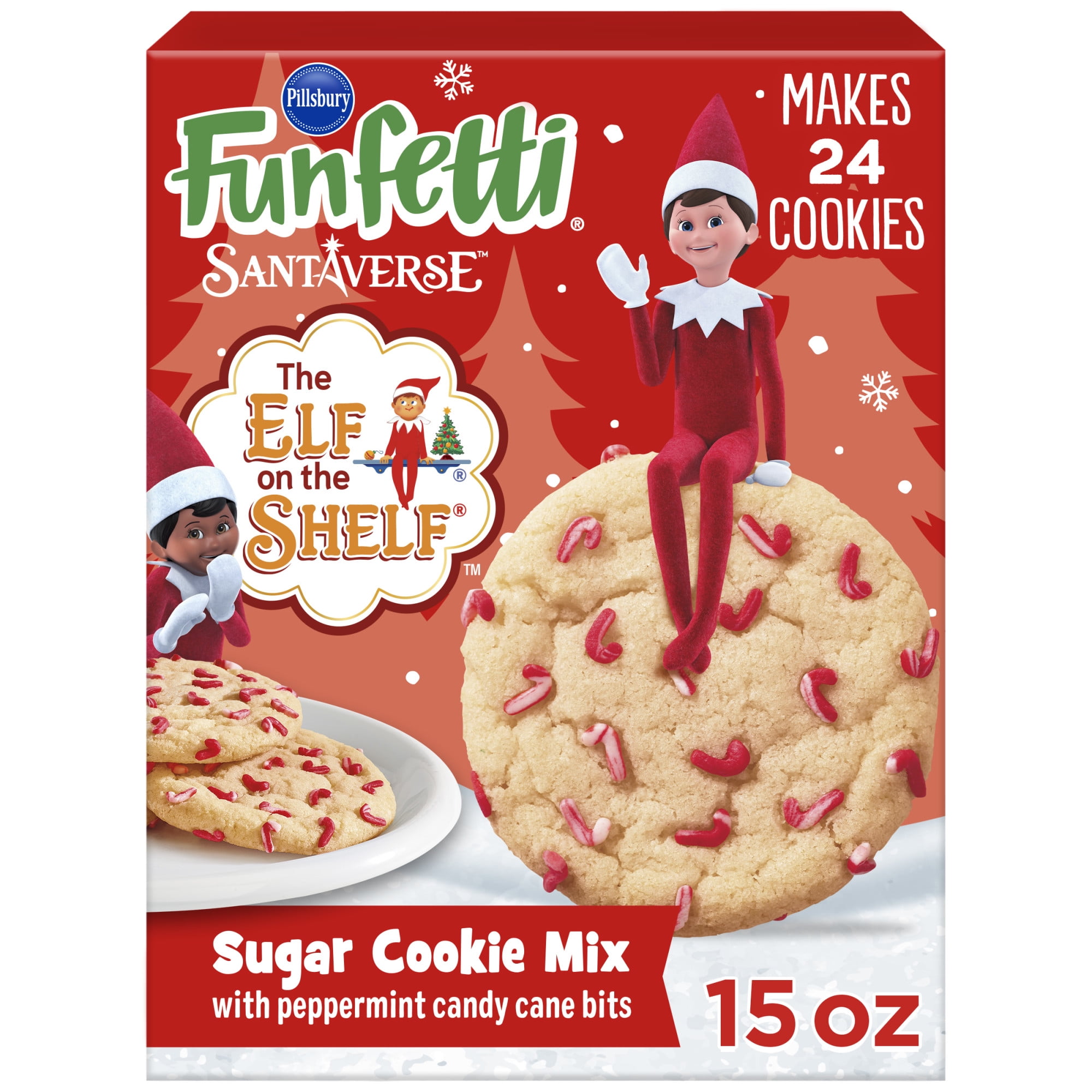 Pillsbury Funfetti The Elf on the Shelf Sugar Cookie Mix, Peppermint ...
