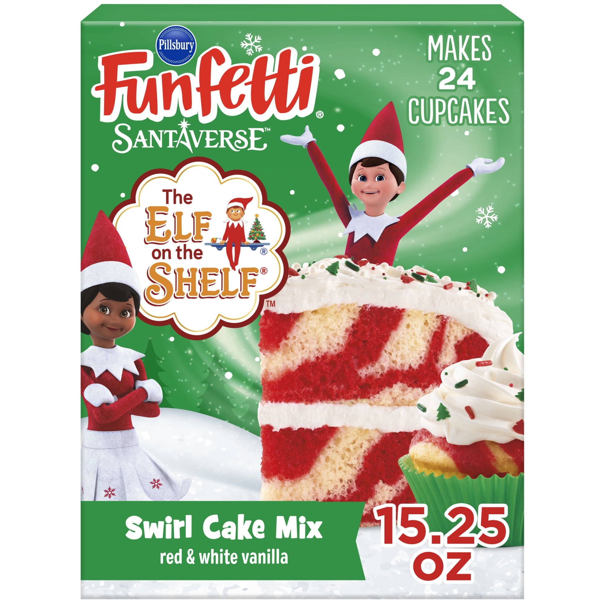 Pillsbury Funfetti Elf on the Shelf Vanilla Swirl Cake Mix, 15.25 oz ...