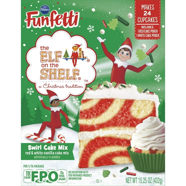 Pillsbury Funfetti The Elf on the Shelf Swirl Cake Mix, 15.25 Oz Box ...