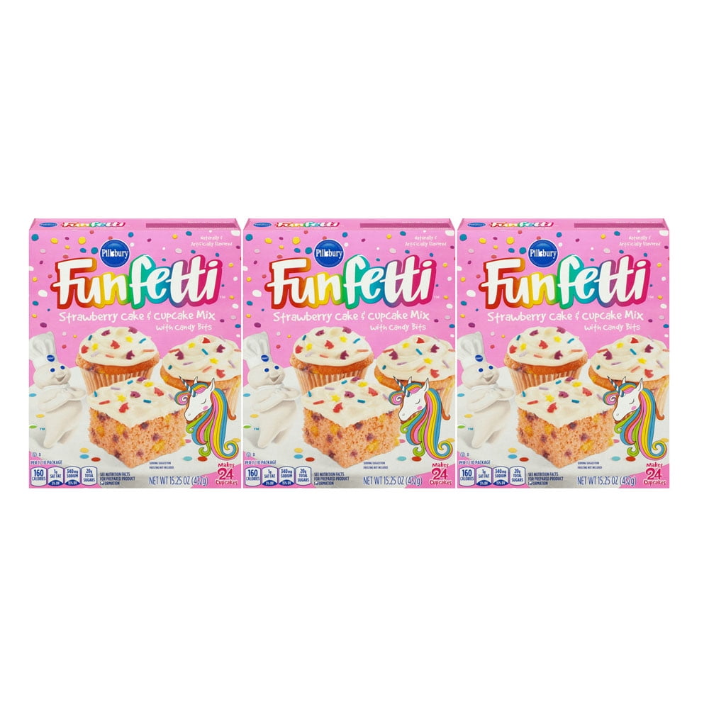 Pillsbury Funfetti Unicorn Cake Mix, 15.25 oz - Palatize Pack of 3 ...