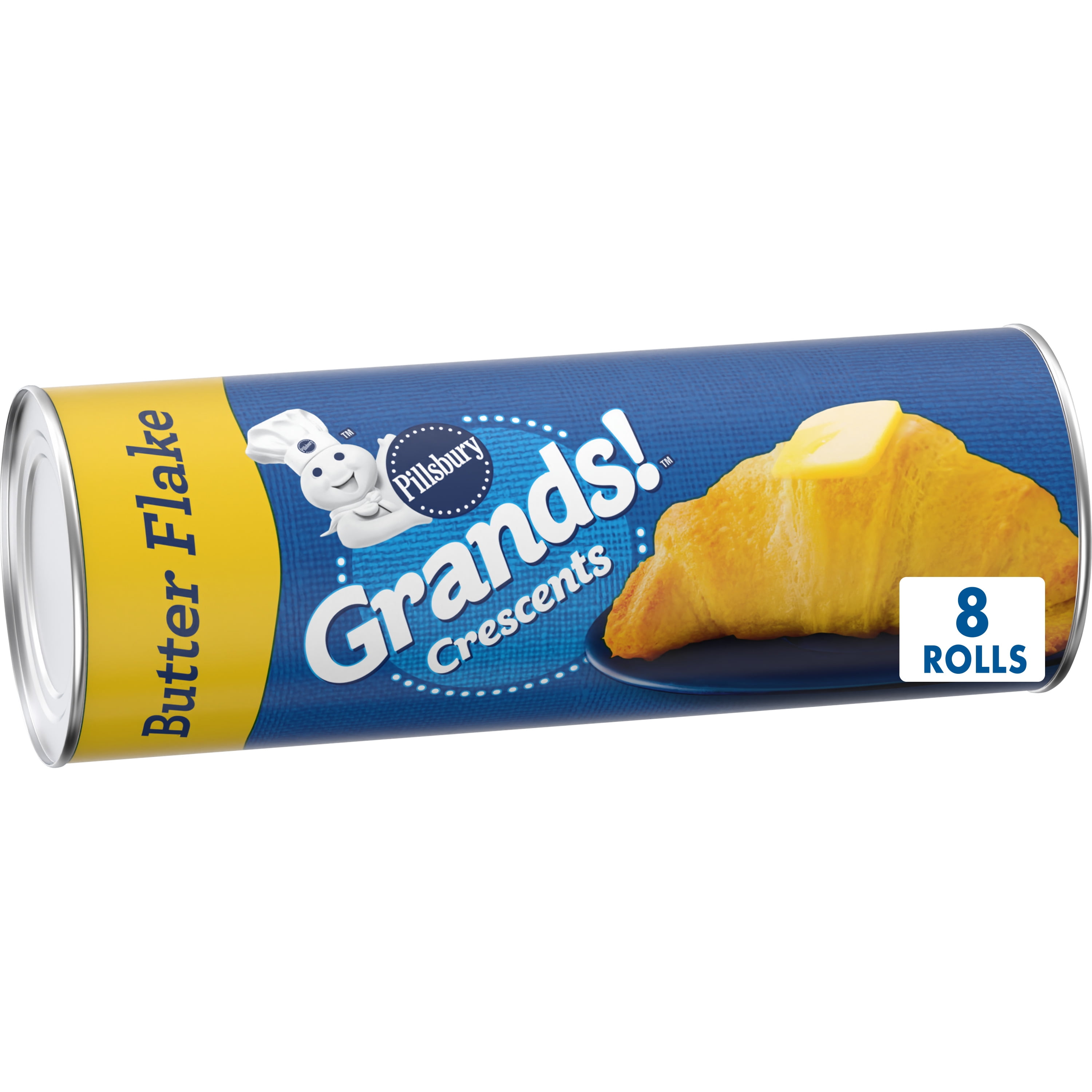 Pillsbury Grands! Original, Flaky Butter Crescent Rolls, 8 Big Rolls ...
