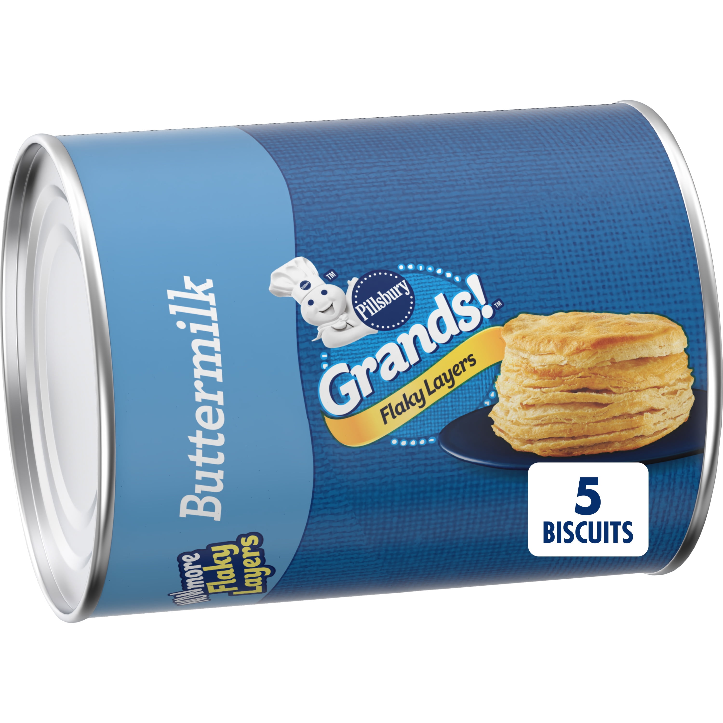 Pillsbury Grands! Flaky Layers Buttermilk Biscuits, 5 ct, 10.2 oz ...