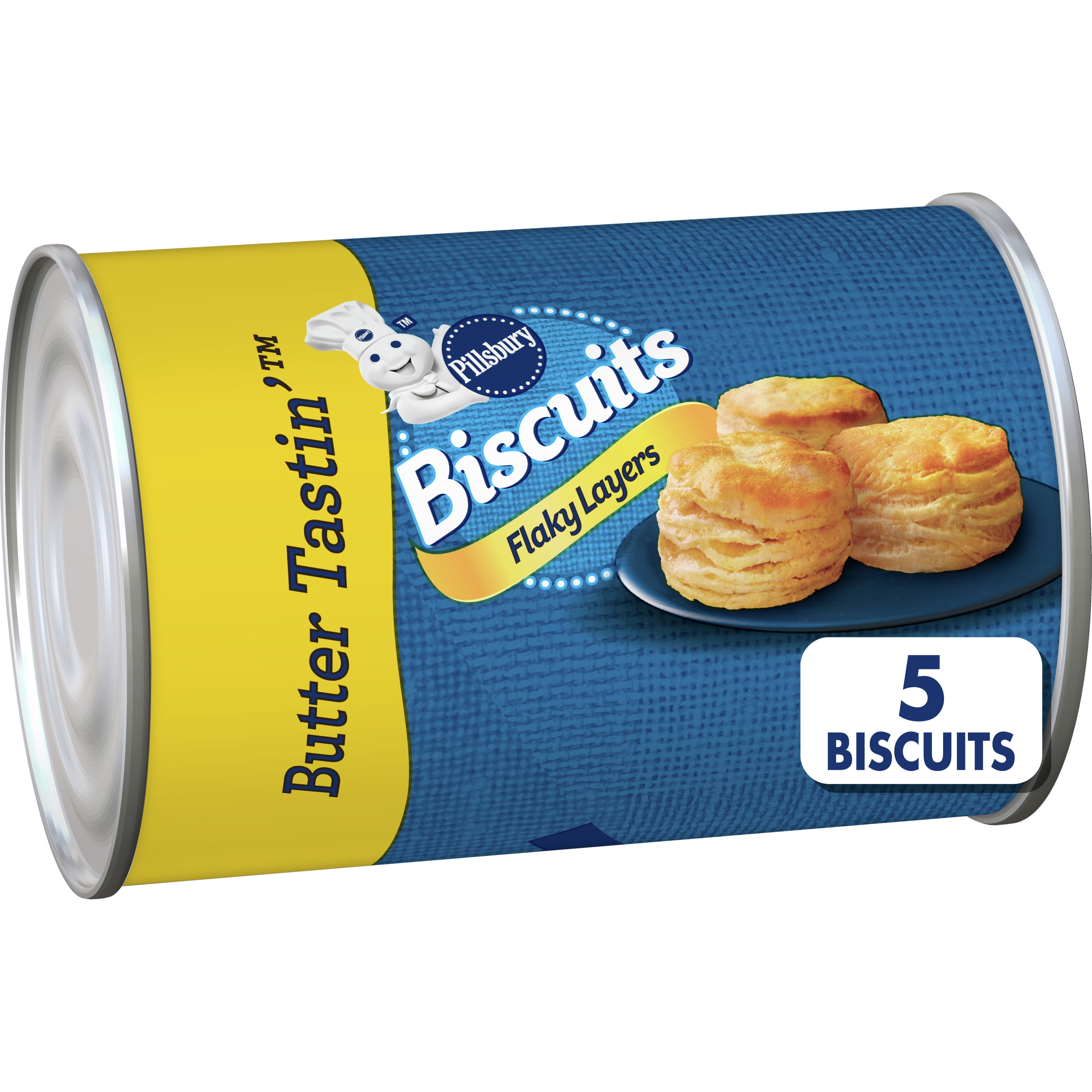 Pillsbury Flaky Layers Refrigerated Buttery Biscuits, 5 ct., 6 oz ...
