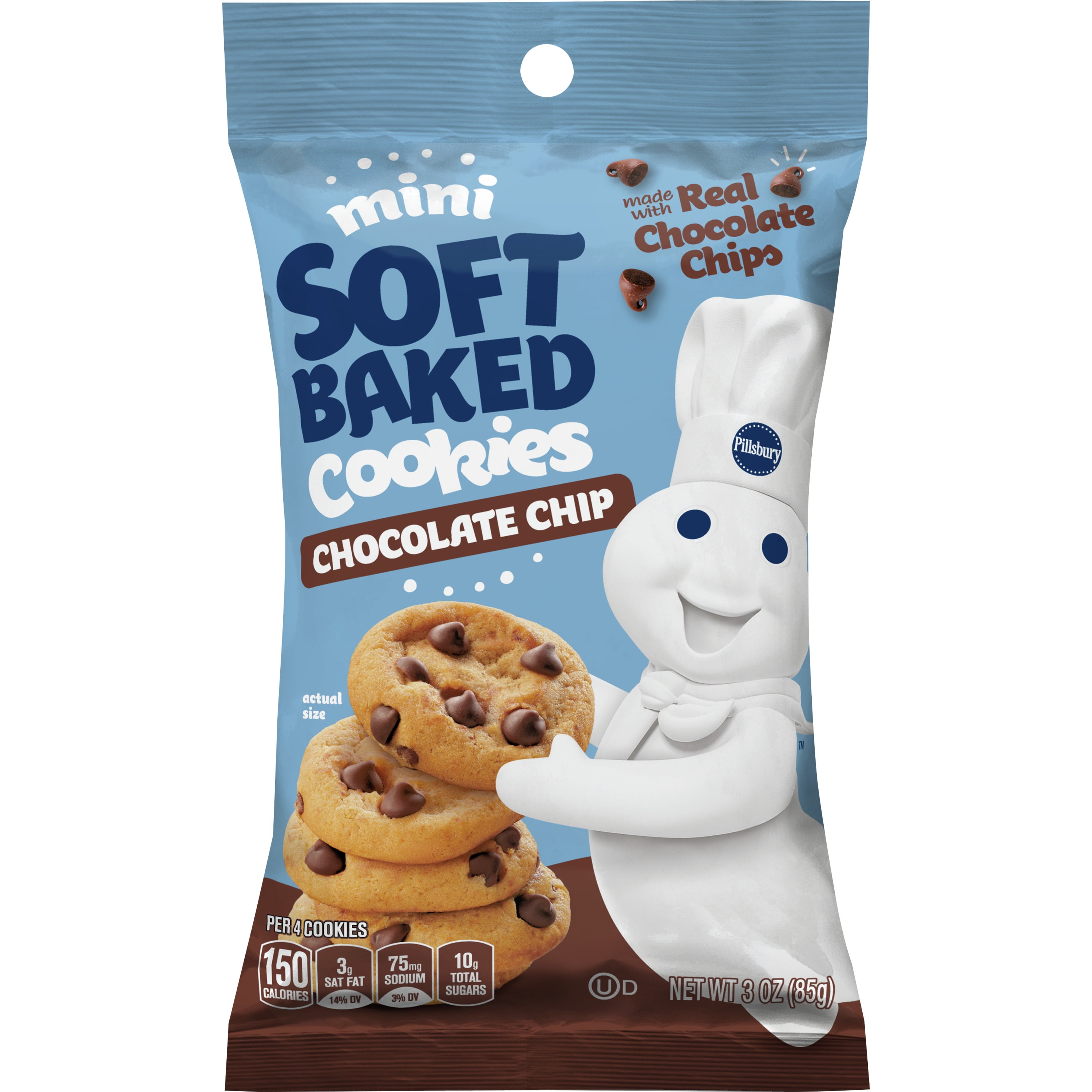 Pillsbury Mini Chocolate Chip Soft Baked Cookies, 3 oz - Walmart.com