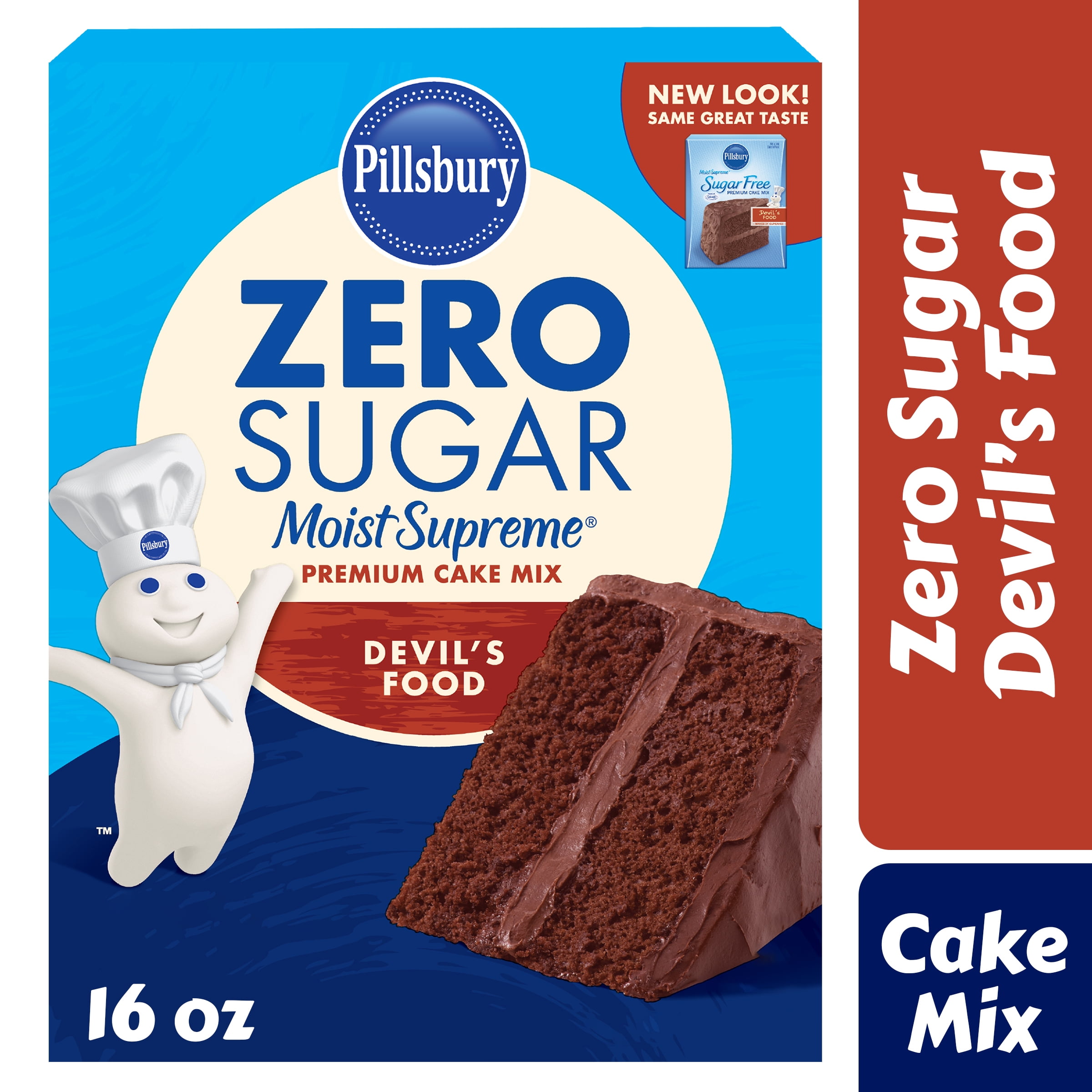 Pillsbury Moist Supreme Devil's Food Sugar Free Cake Mix (Pack of 48 ...