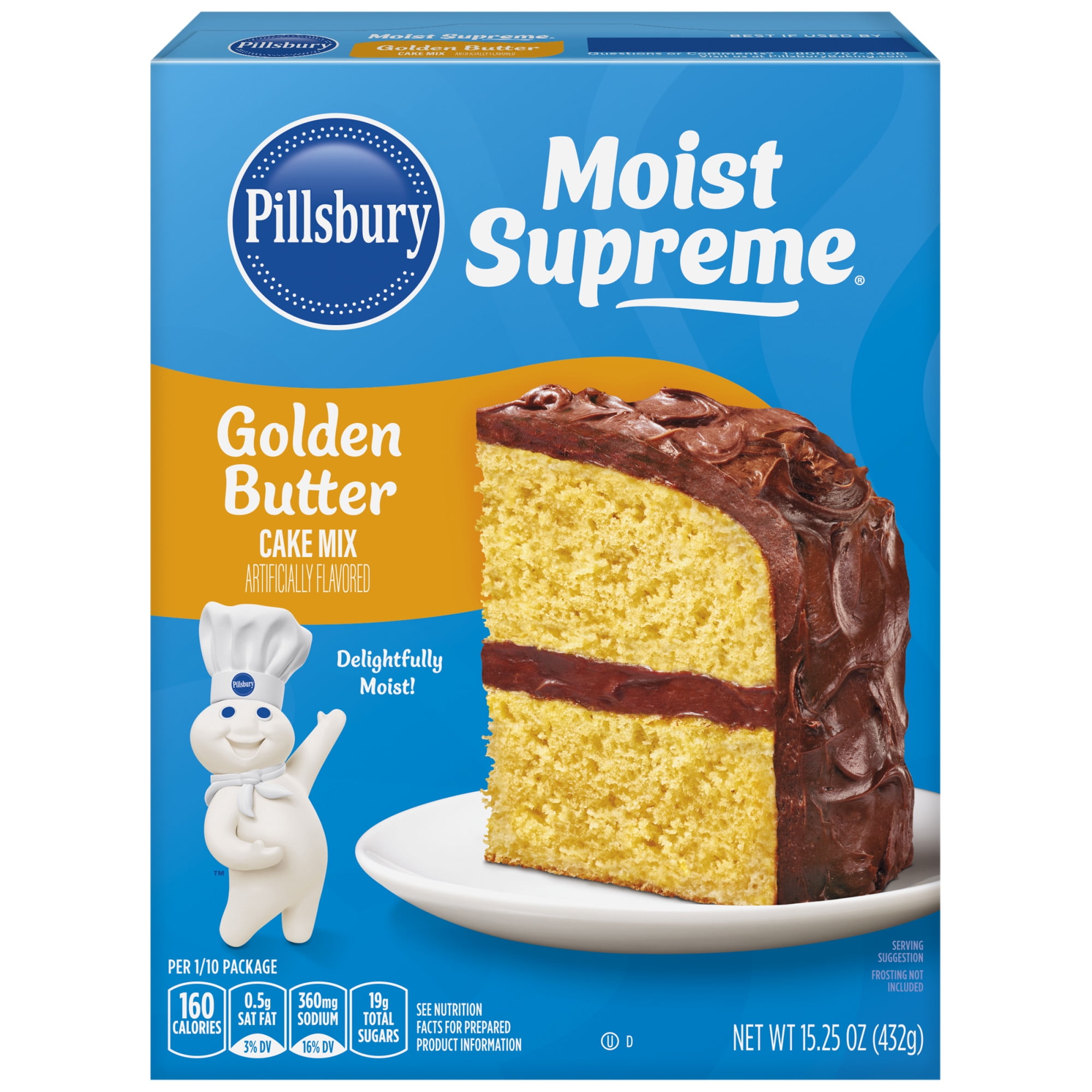 Pillsbury Moist Supreme Golden Butter Cake Mix, 15.25 oz Box - Walmart.com