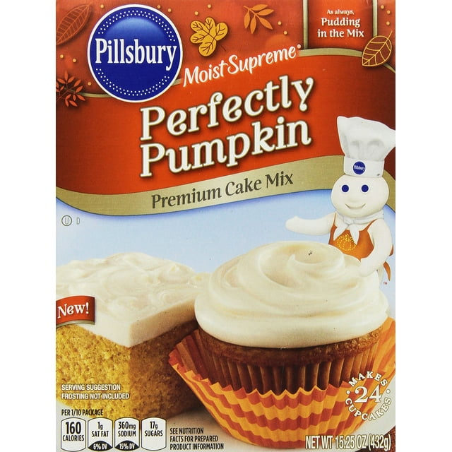 Pillsbury Moist Supreme Perfectly Pumpkin Premium Cake Mix, 15.25 Ounce ...