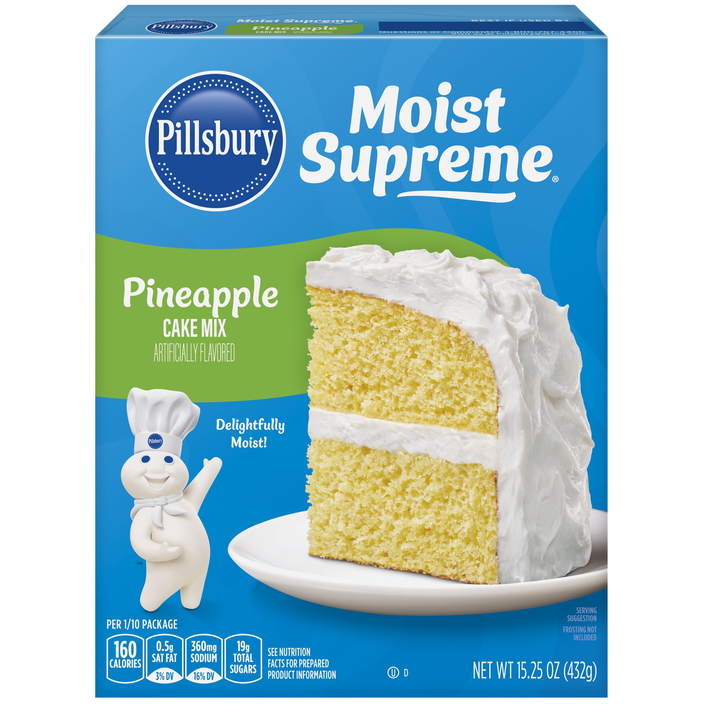 Pillsbury Moist Supreme Pineapple Cake Mix, 15.25 oz Box - Walmart.com