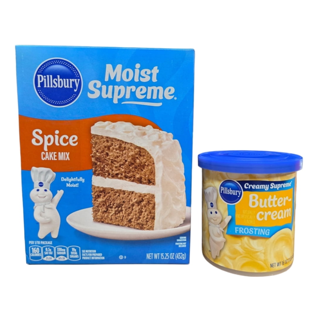 Pillsbury Moist Supreme Spice Cake Mix 15.25 oz and Buttercream ...