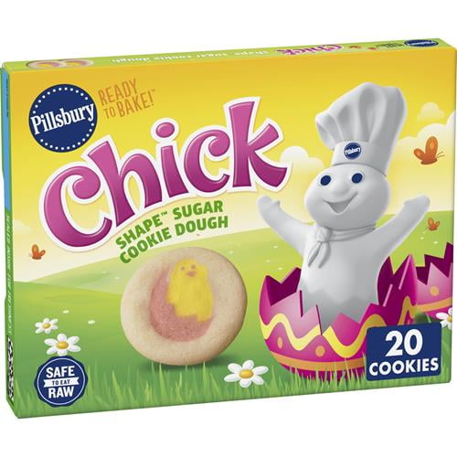 Pillsbury Ready To Bake Chick Shape Sugar Cookie Dough, 20 Cookies, 9.1 ...