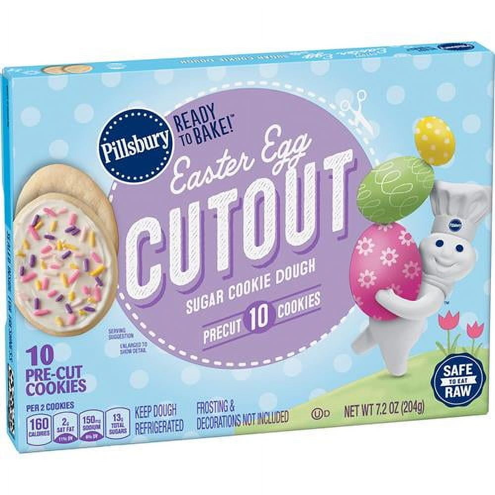 Pillsbury Ready To Bake Easter Egg Cutout Sugar Cookies, 10 Ct ...