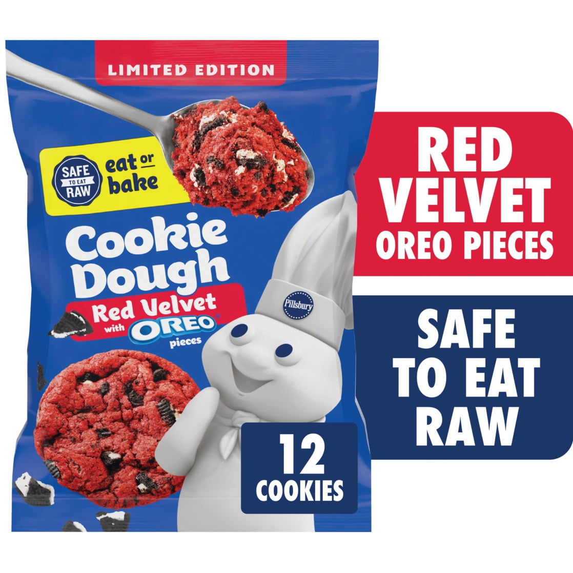 Pillsbury Ready to Bake! Red Velvet with Oreo Pieces Cookie Dough 12 ...