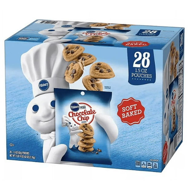 Pillsbury Soft Baked Mini Chocolate Chip Cookies 1 5 Oz 28 Pk