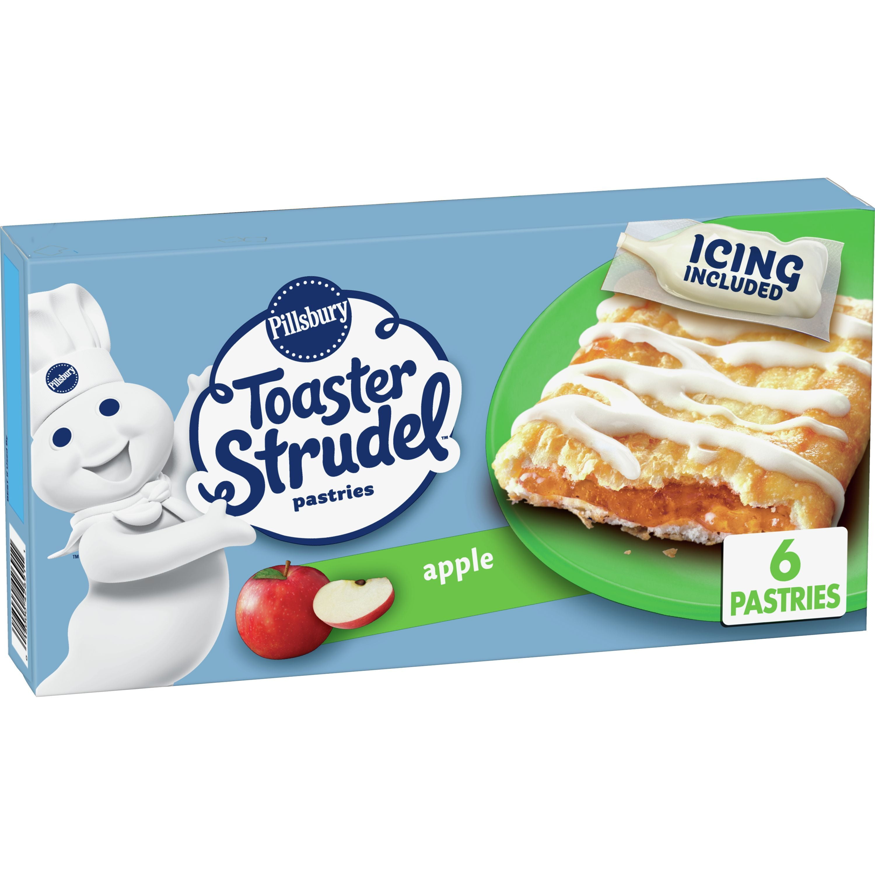 Pillsbury Toaster Strudel Pastries, Apple, 6 Ct, 11.7 oz - Walmart.com