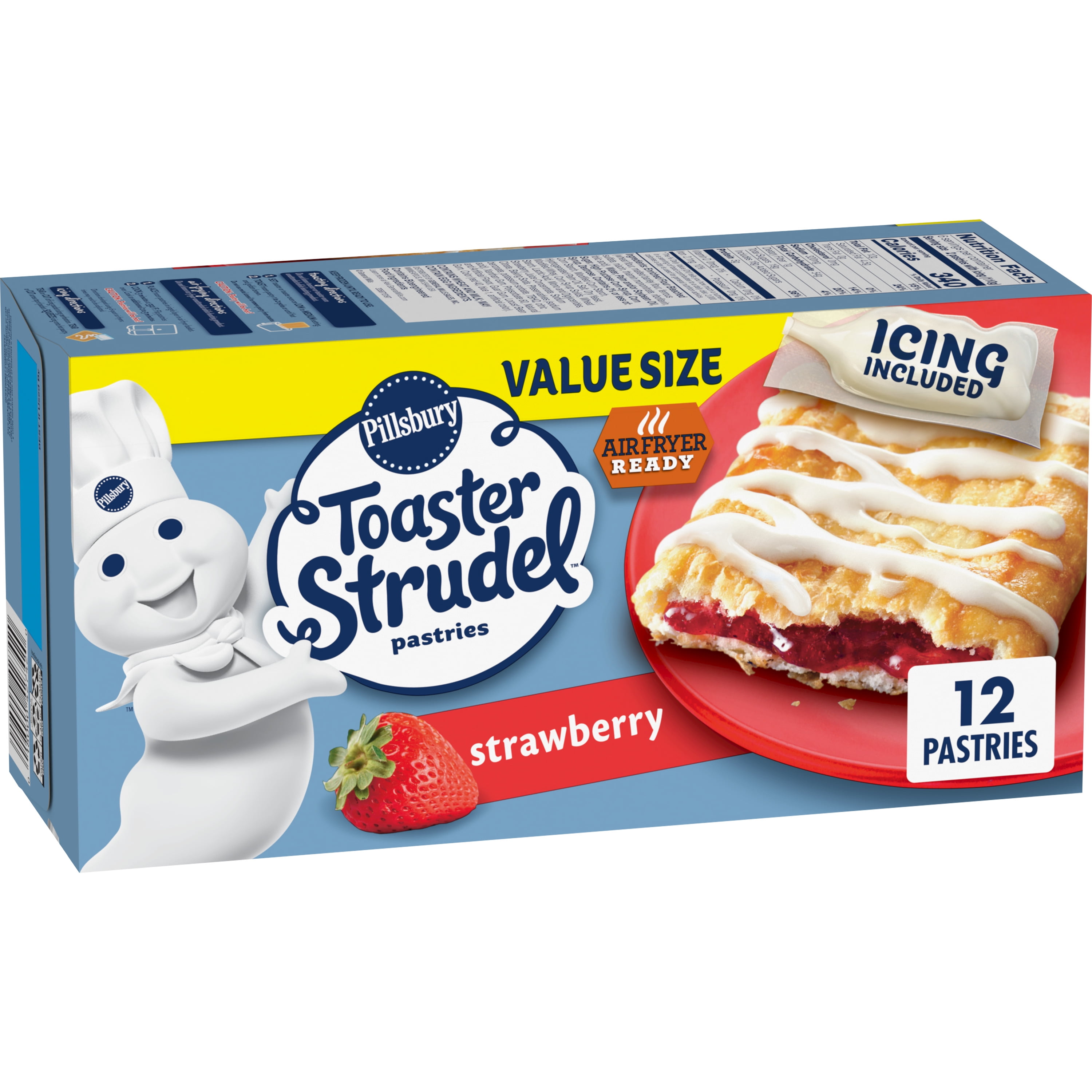 Pillsbury Toaster Strudel Pastries, Strawberry, 12 ct, 23.4 oz ...