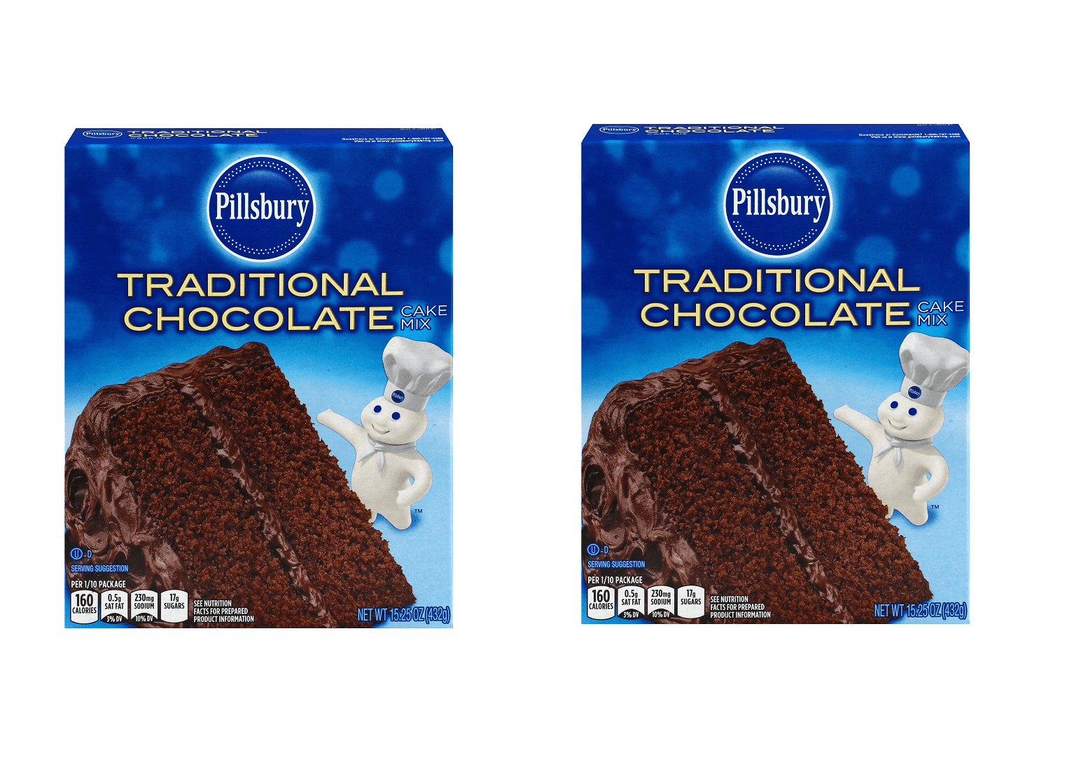 Pillsbury Traditional Chocolate Cake Mix, 15.25 oz, 2 pack - Walmart.com