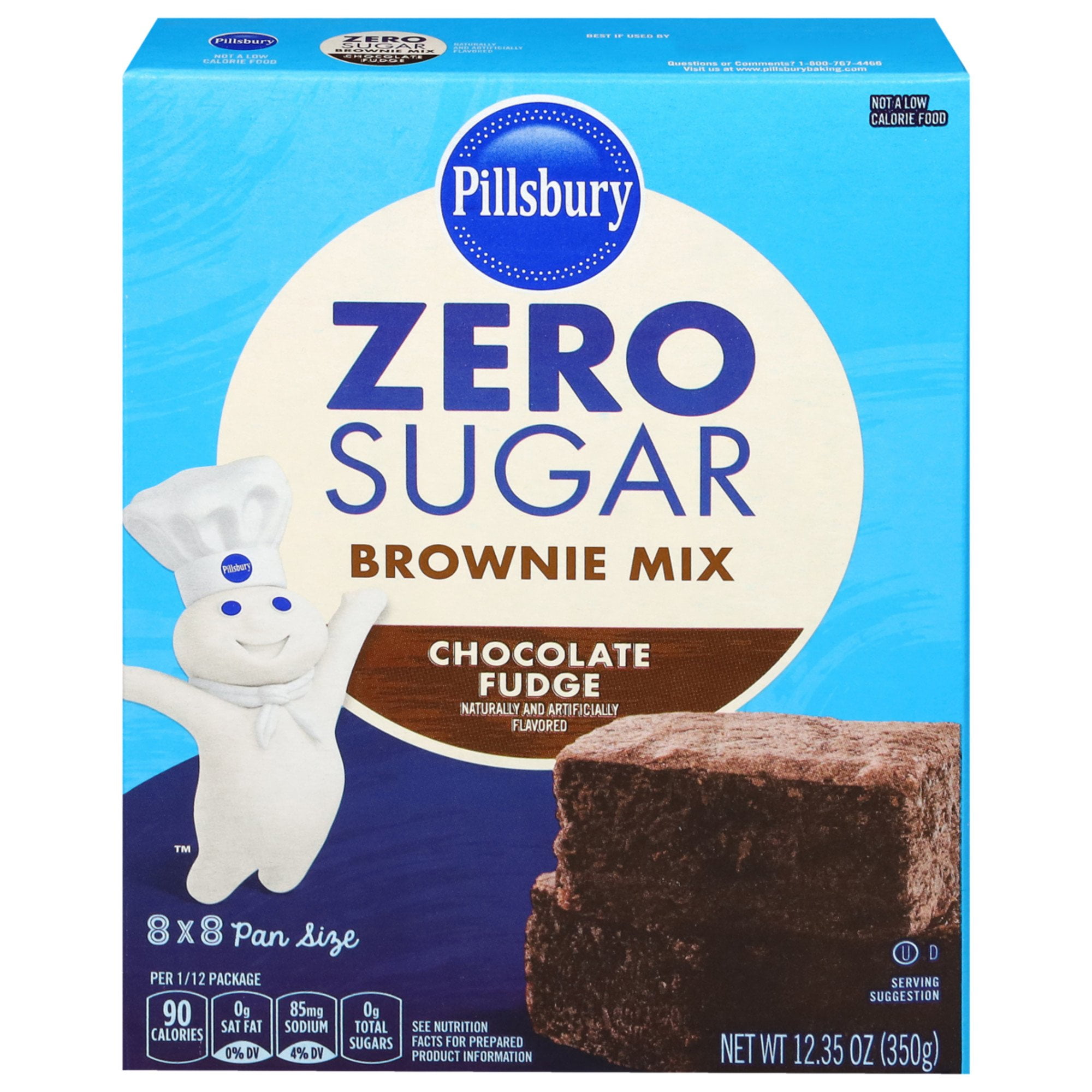 Pillsbury Zero Sugar Chocolate Fudge Brownie Mix - 12.4 oz (Packaging ...