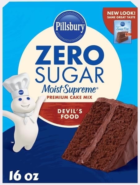 Pillsbury, Zero Sugar, Premium Cake Mix, Devil's Food, 16 oz (454 g ...
