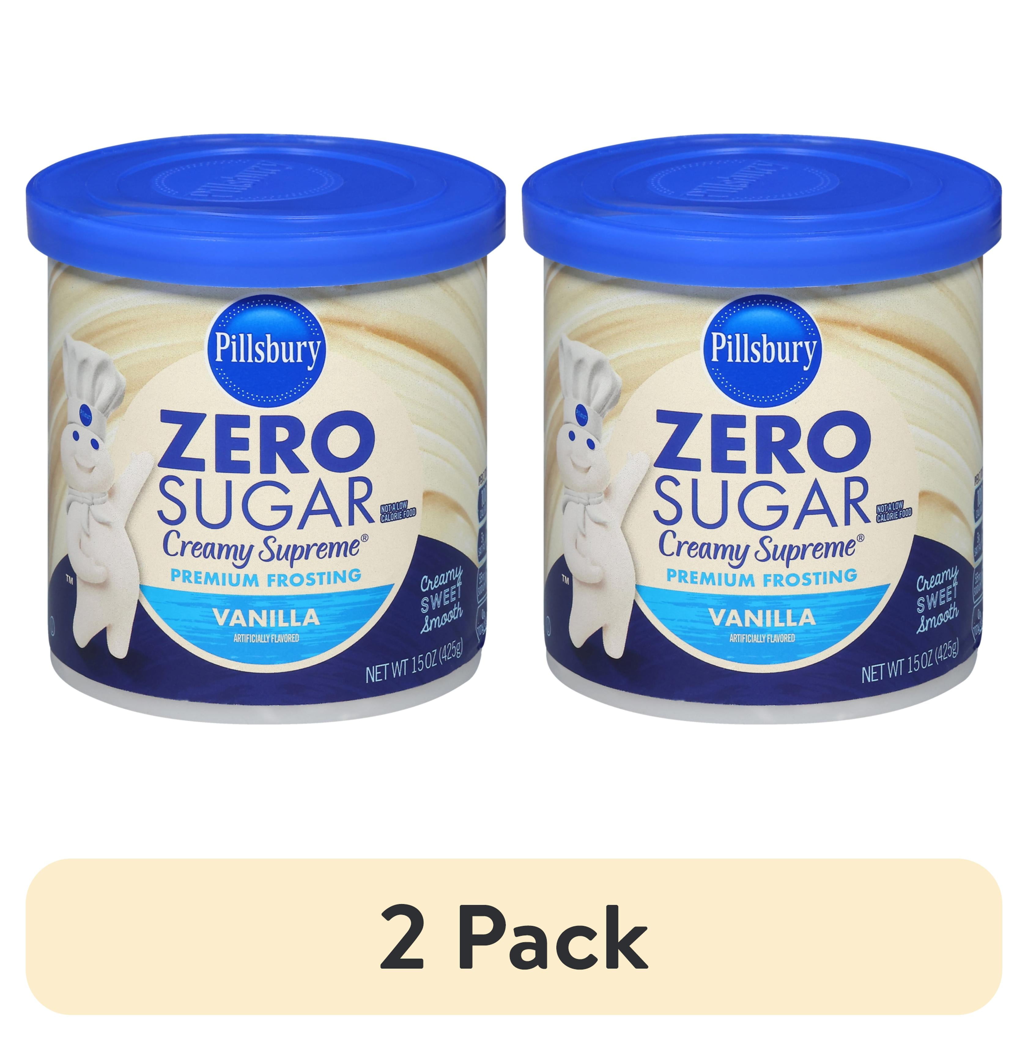 (2 pack) Pillsbury Zero Sugar Vanilla Frosting, 15 oz Tub - Walmart.com