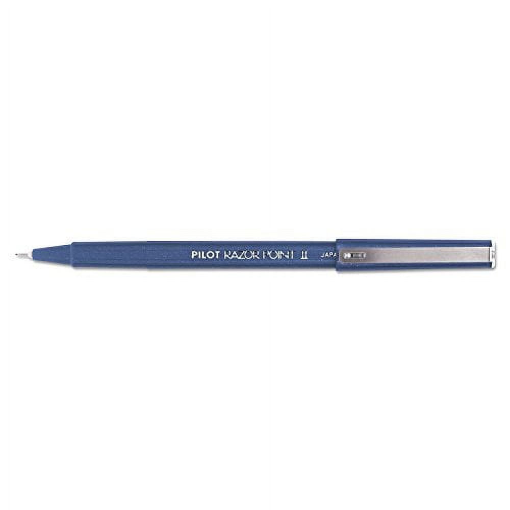 Pilot 11003 Razor Point II Super Fine Marker Pen, Blue Ink.2mm, Dozen ...