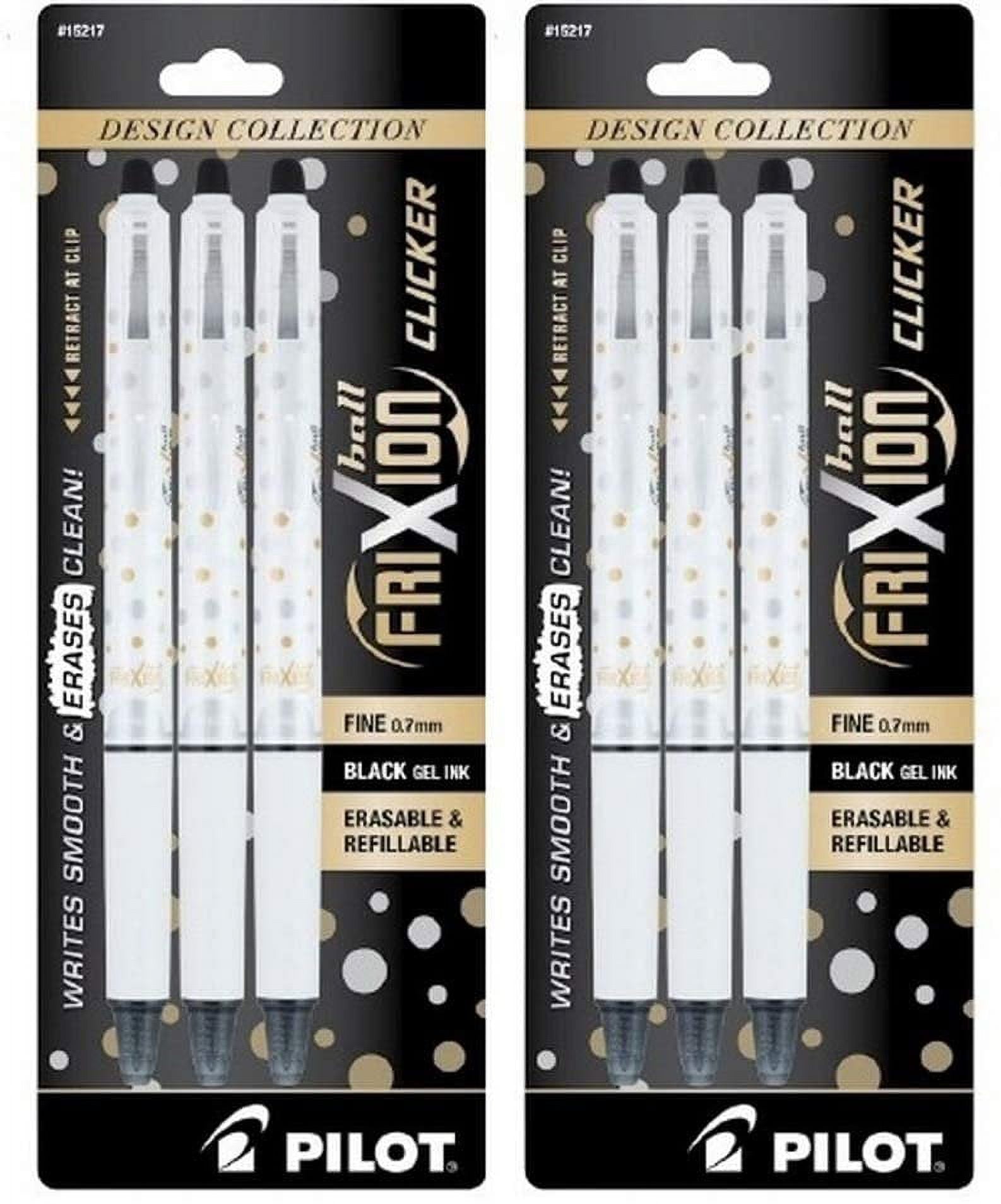 Pilot 15217 Frixion Ball Clicker White Erasable Gel Pen, Pack of 3 ...