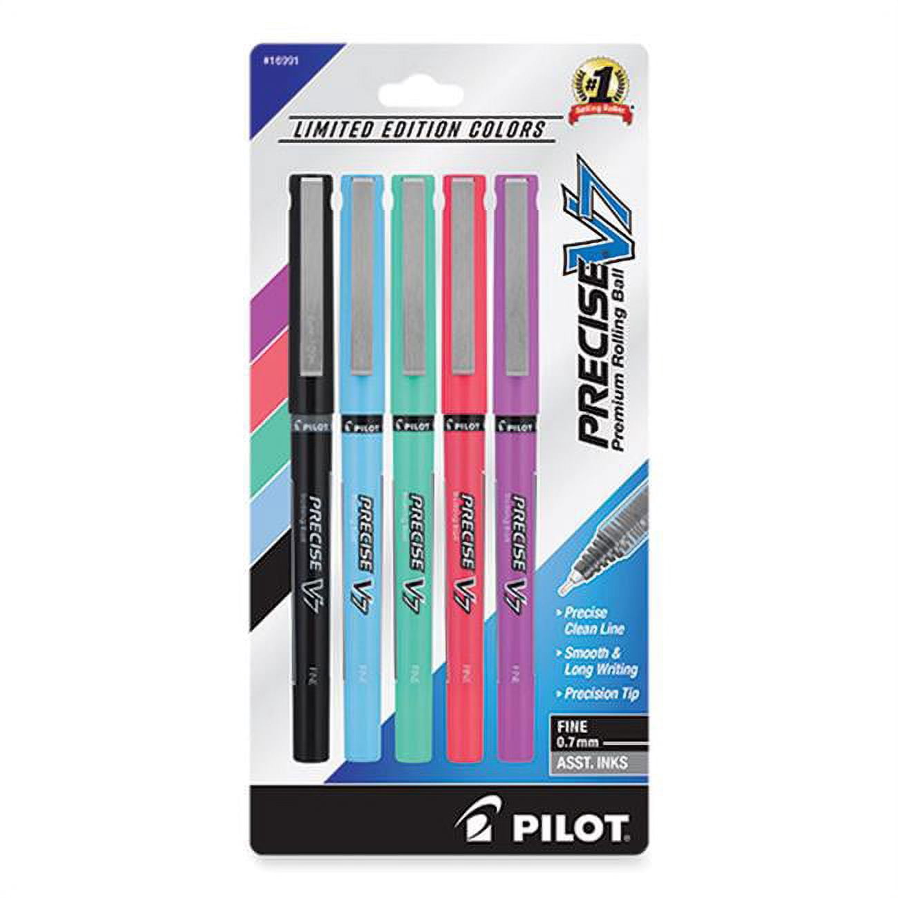 Pilot 16991 Precise V7 Premium Fine Rolling Ball Pen, Pack of 5 ...