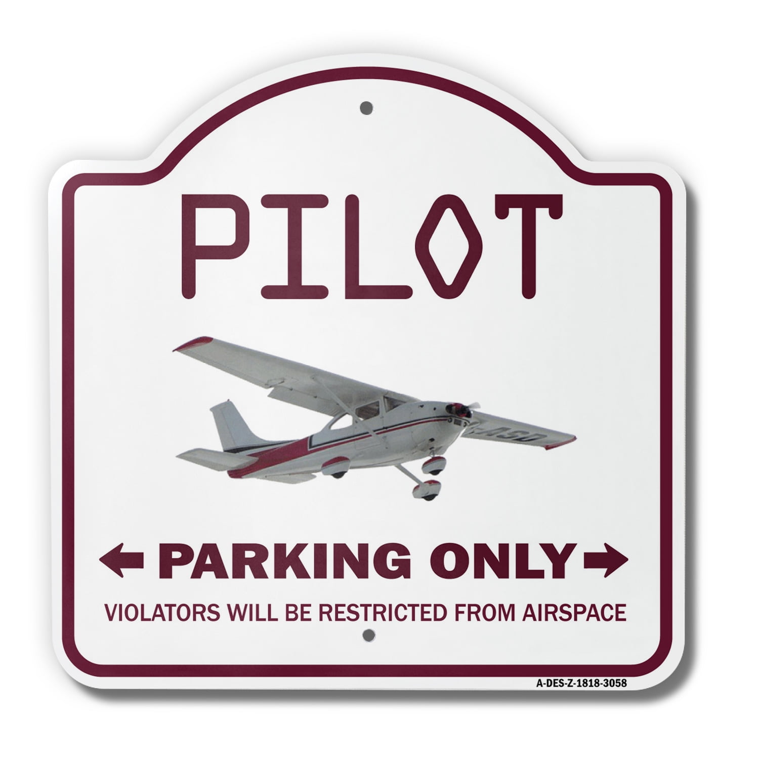 Pilot 18" X 18" Heavy-Gauge Aluminum Architectural Sign | SignMission ...