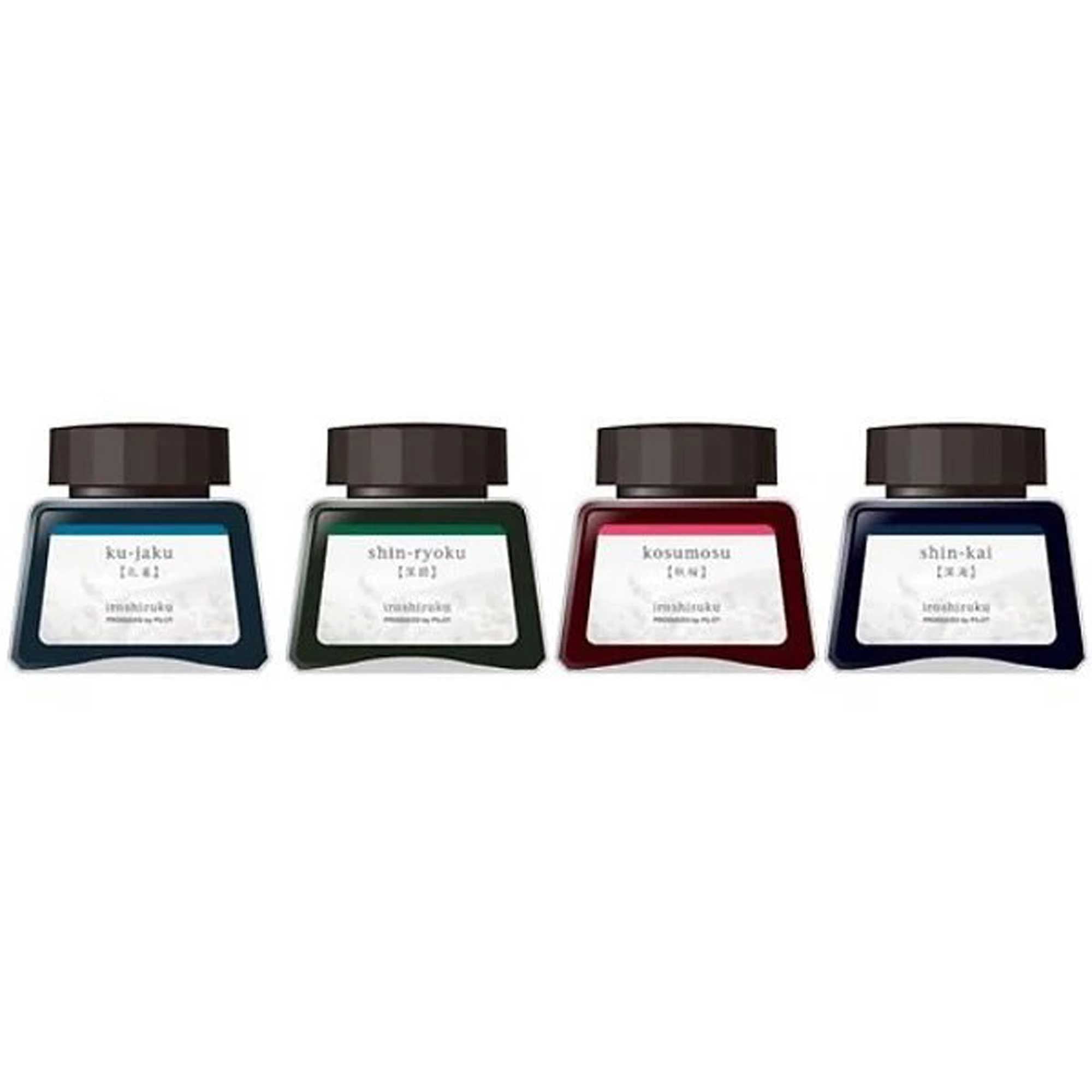 Pilot 18438 Iroshizuku 30 ml Glass Ink Bottles, Set of 4, Dawn ...