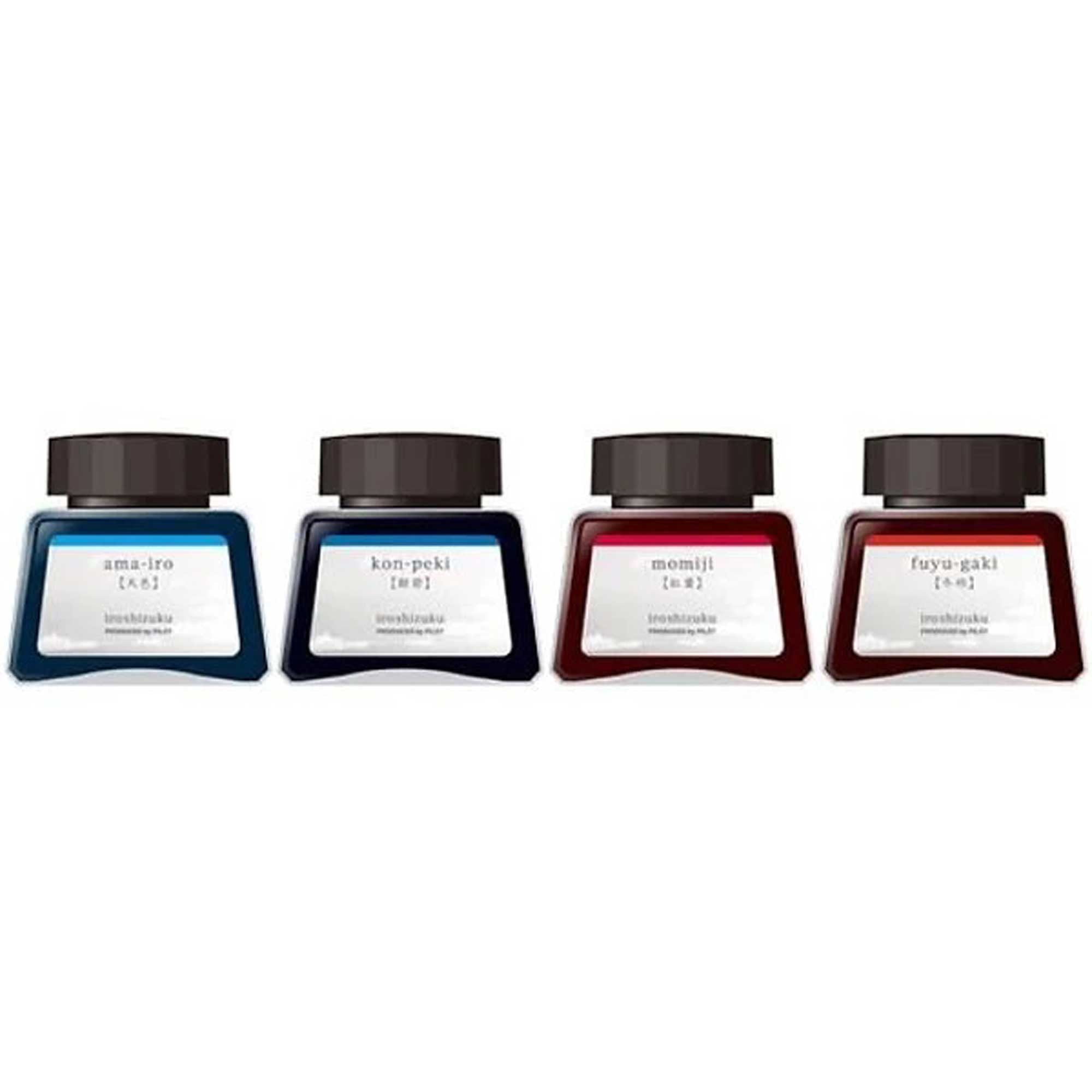 Pilot 18441 Iroshizuku 30 ml Glass Ink Bottles, Set of 4, Midday ...
