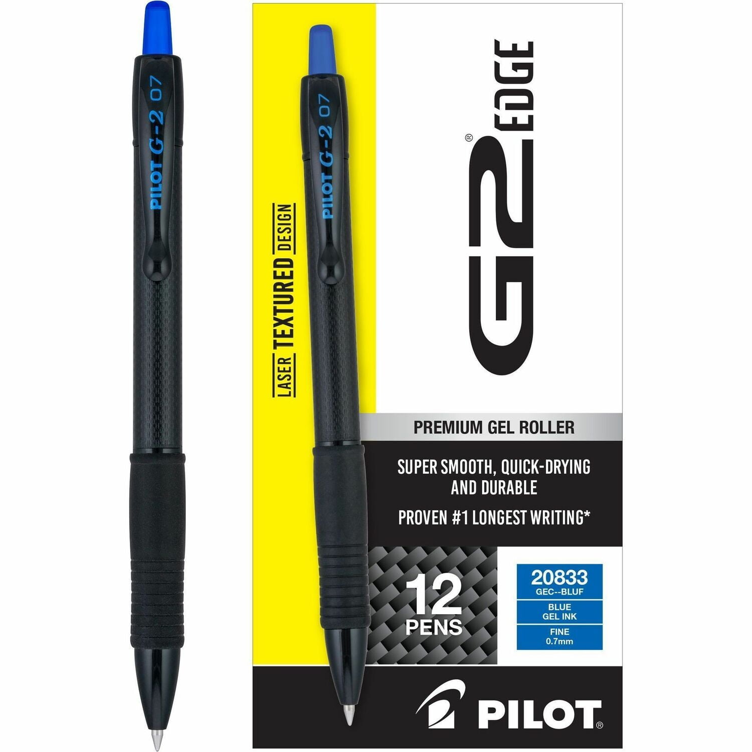 Pilot PIL20833 0.7 mm G2 Edge Premium Retractable Gel Roller Pen - Blue ...