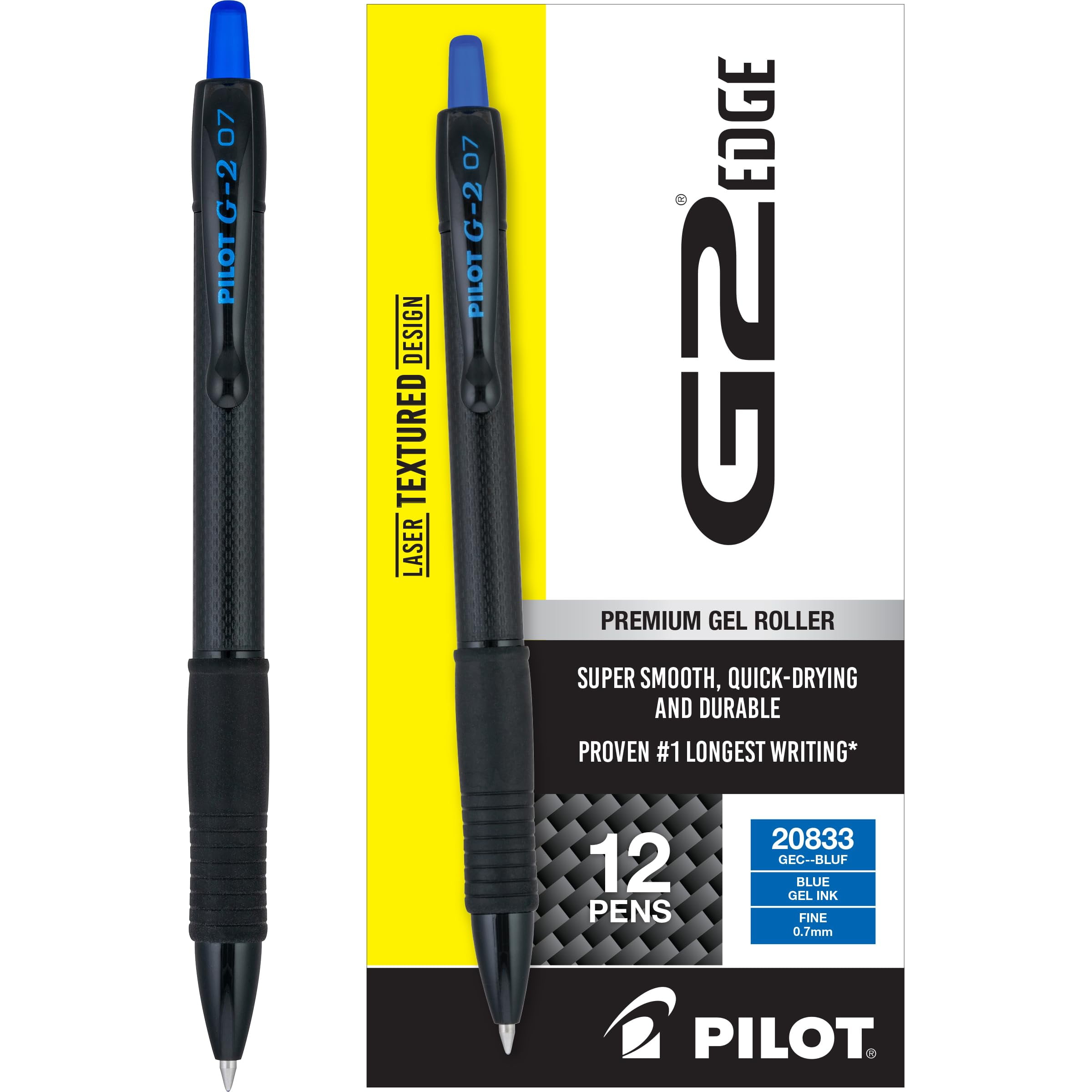 Pilot PIL20833 0.7 mm G2 Edge Premium Retractable Gel Roller Pen - Blue ...