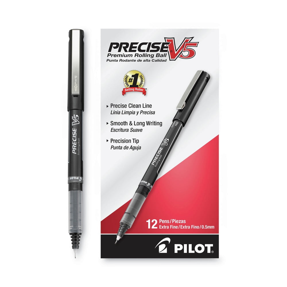Pilot 35334 Precise V5 Roller Ball Pen, Stick, Extra-Fine 0.5 Mm, Black ...