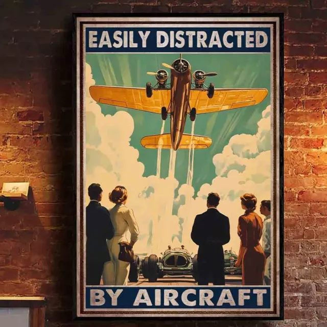 Pilot Airplane Easily Distracted By Aircraft Flying Air Poster NO ...