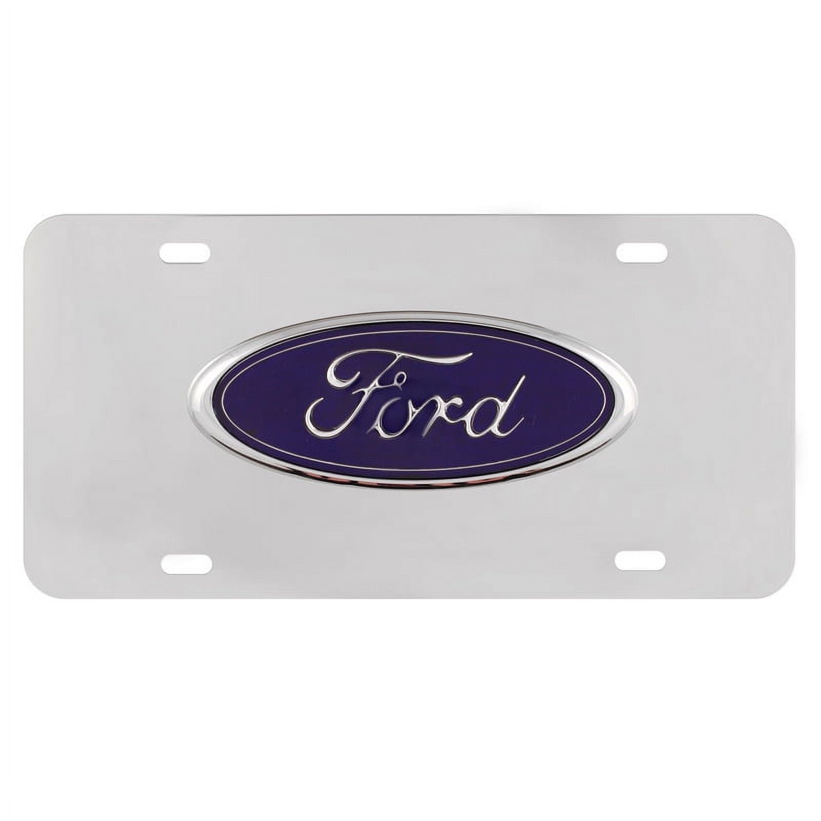 Pilot Automotive LP-021B Stainless Steel Official Ford 3D License Plate ...