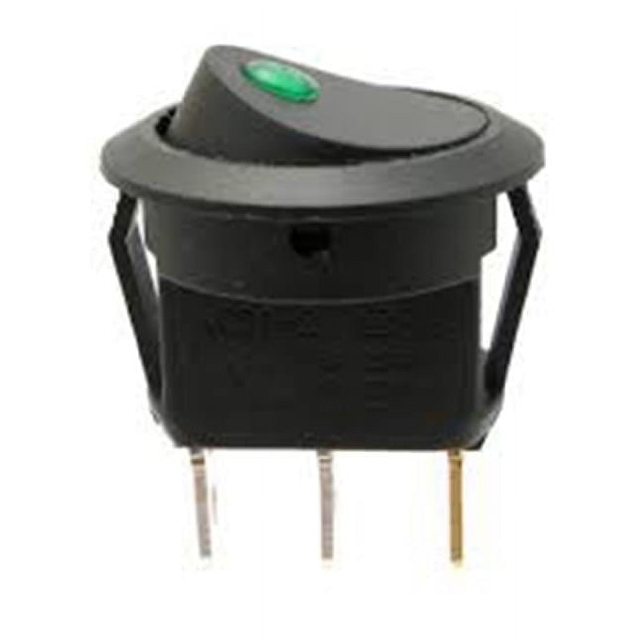 Pilot Automotive PL-SW15G Round Rocker Switch With Green Illumination ...