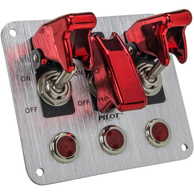 Pilot Automotive PL-SW53R Performance 3 Row Red Anodized Safety Cover ...