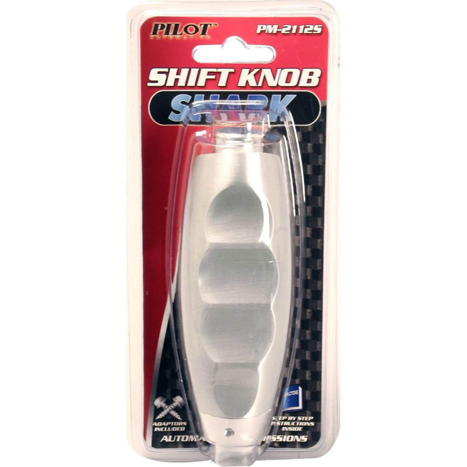 Pilot Automotive PM-2112S Automatic Shift Knob- Silver Brushed Shark ...
